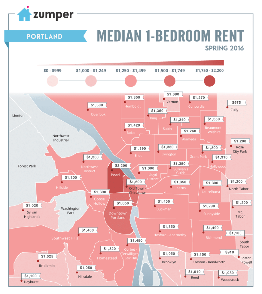 Mapping Rent Prices In Portland This Spring (2016)